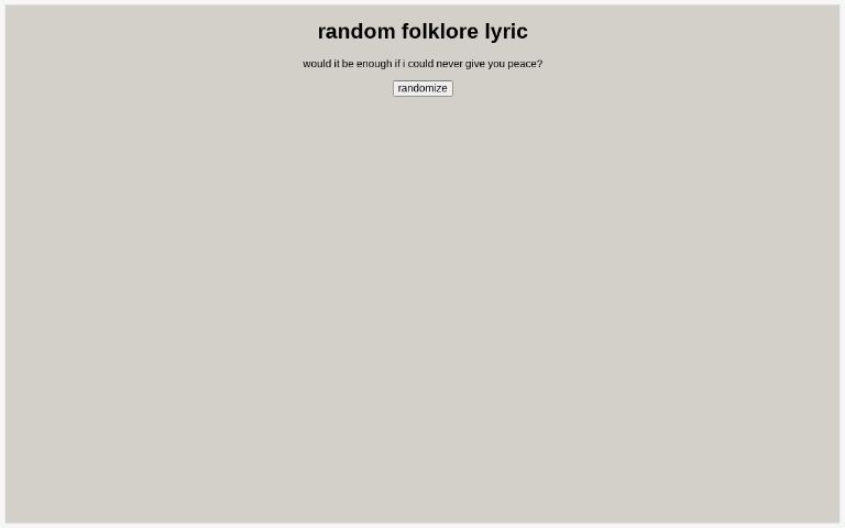 random folklore lyric ― Perchance Generator