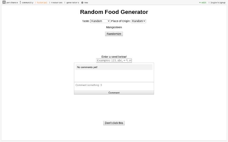 Random Food Generator