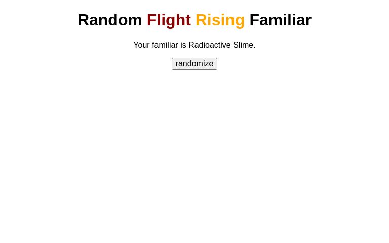 Random Flight Rising Familiar ― Perchance Generator