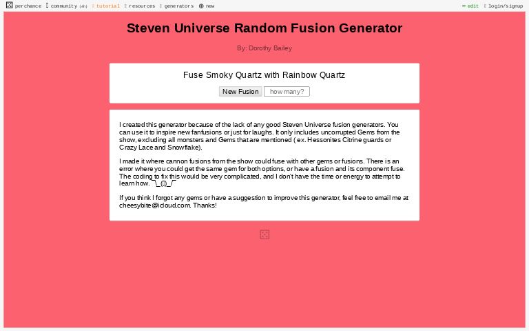 Steven Universe Random Fusion Generator