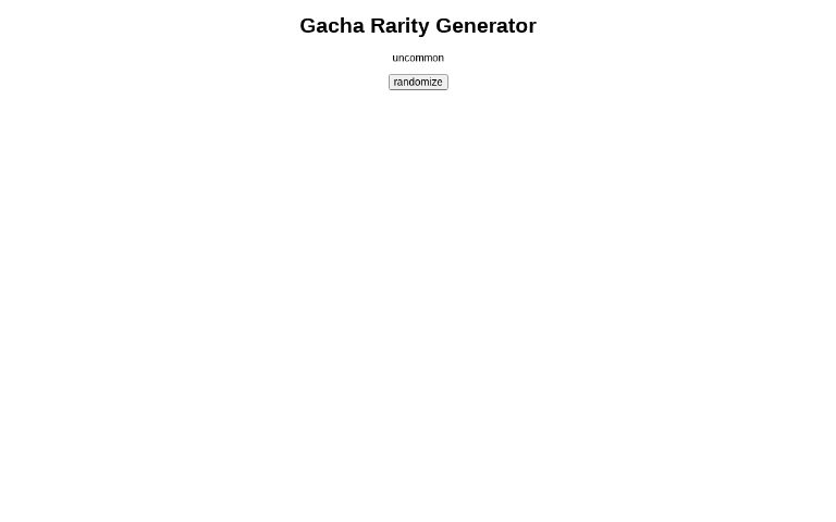 Gacha Rarity Generator