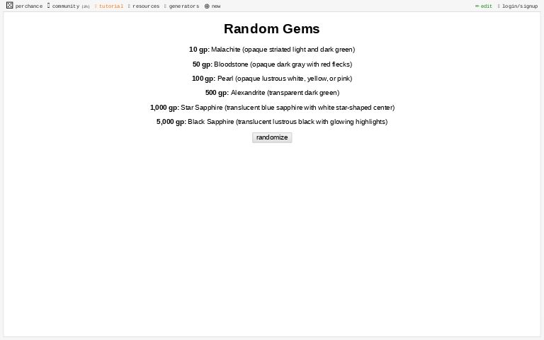 Random Gems ― Perchance Generator