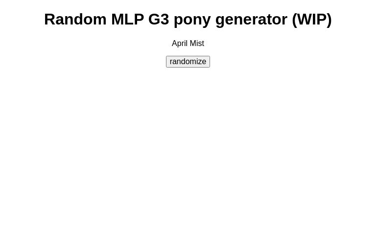 Random MLP G3 pony generator