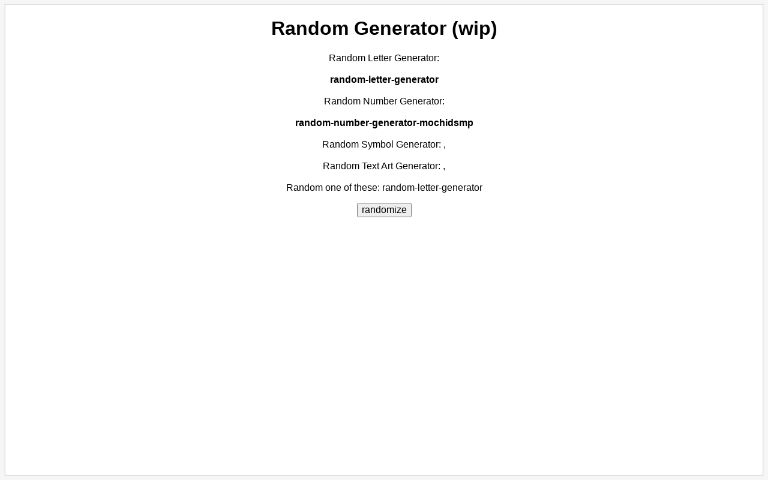 Random Generator (WIP)