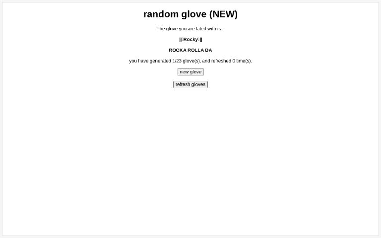 random glove (NEW) ― Perchance Generator