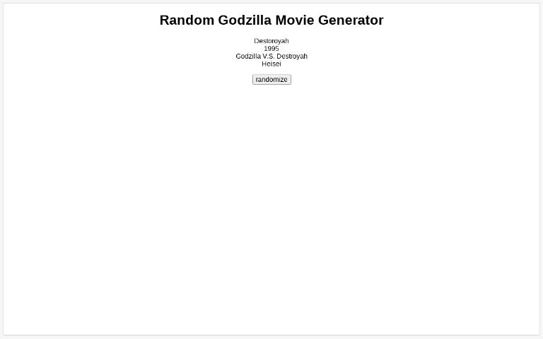 Random Godzilla Movie Generator