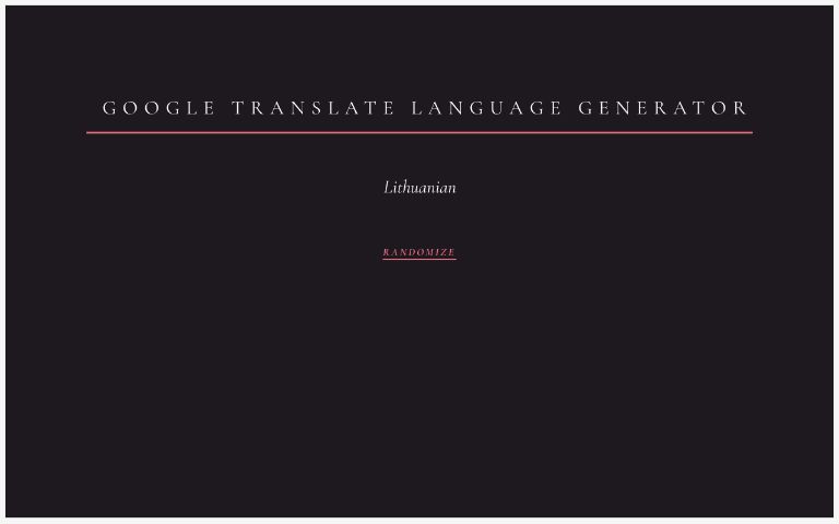 Random Google Translate Language Generator