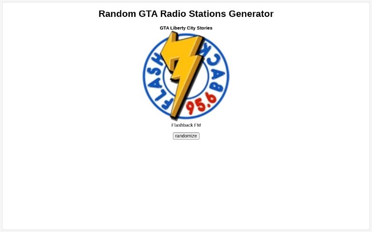 Random GTA Radio Stations Generator