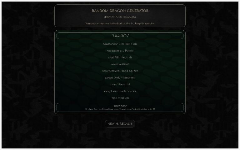 RANDOM DRAGON GENERATOR