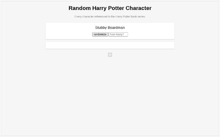 Random Harry Potter Character ― Perchance Generator