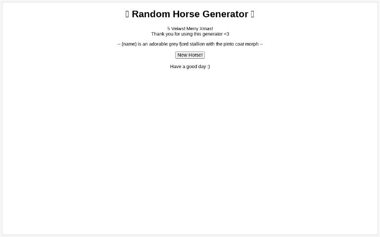 𐂃 Random Horse Generator 𐂃
