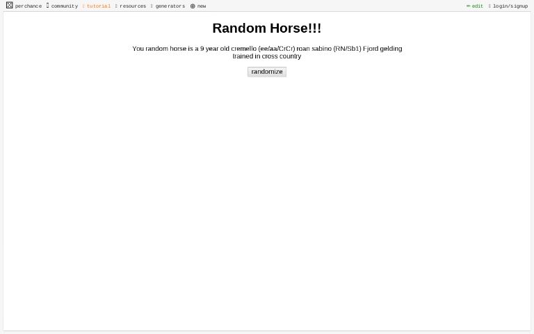 Random Horse!!! ― Perchance Generator