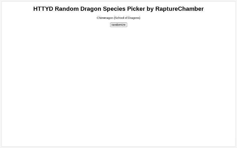 HTTYD Random Dragon Species Picker by RaptureChamber ― Perchance Generator