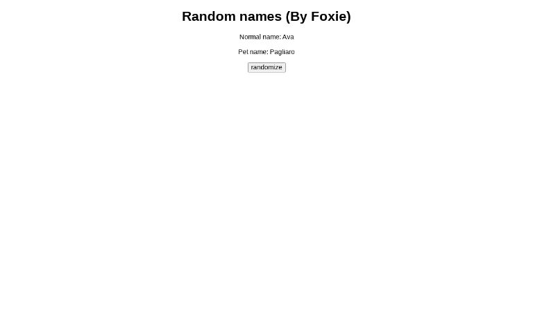 Random names (By Foxie) ― Perchance Generator