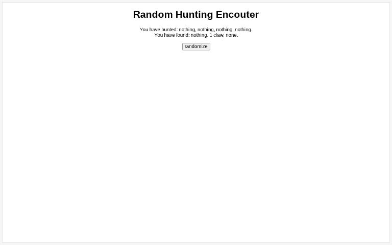 Random Hunting Encouter ― Perchance Generator