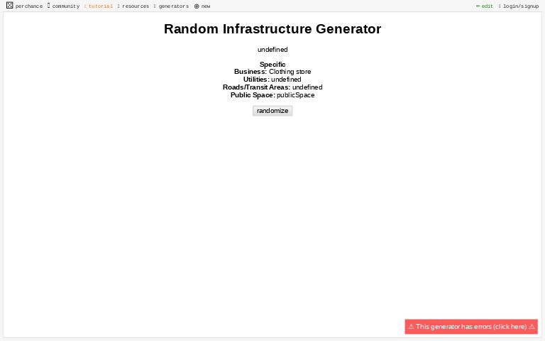 Random Infrastructure Generator