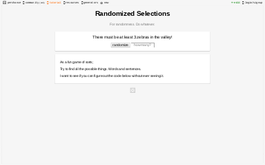 Randomized Selections ― Perchance Generator
