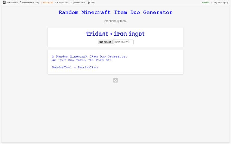 Random Minecraft Item Duo Generator