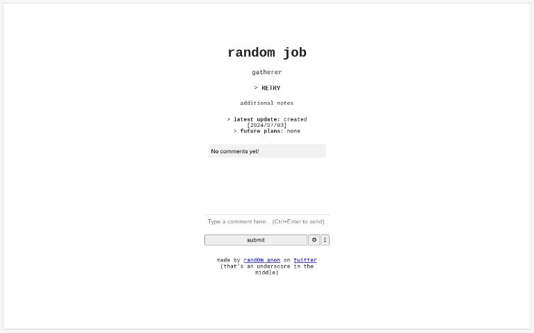 random job ― Perchance Generator
