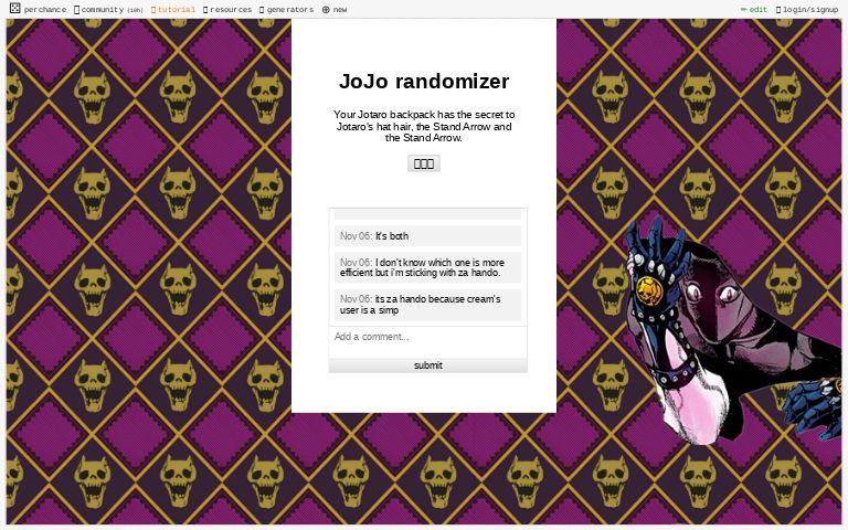 JoJo randomizer ― Perchance Generator