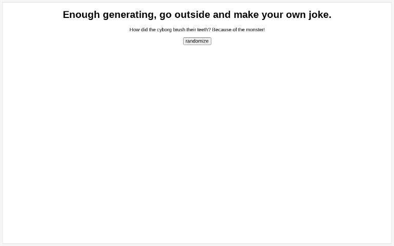 Joke Maker 9999 ― Perchance Generator