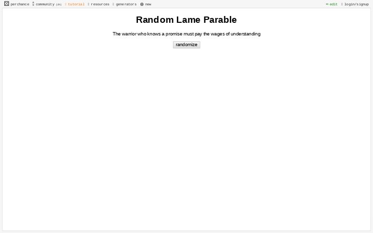 Random Lame Parable ― Perchance Generator