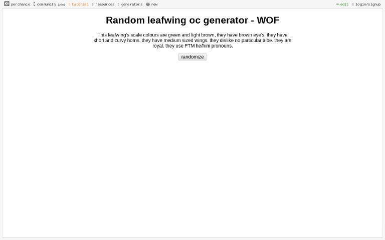 Random leafwing oc generator - WOF