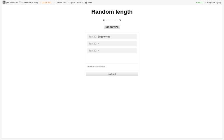 Random length ― Perchance Generator