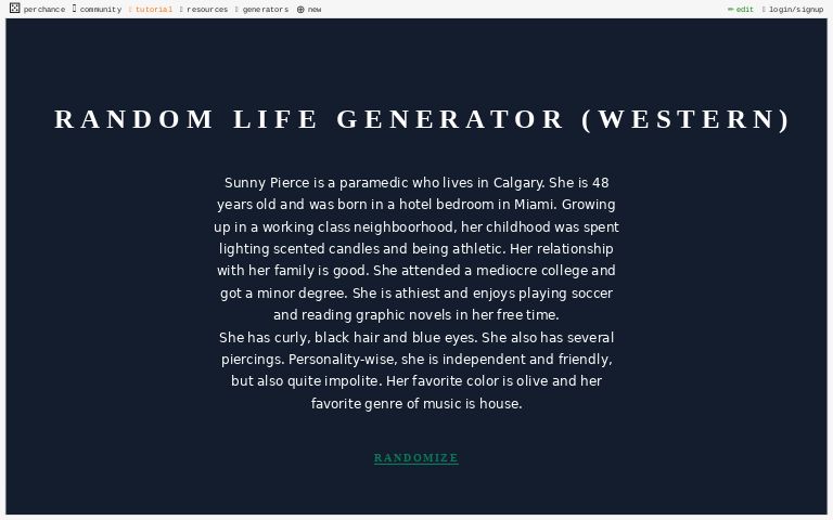 random life generator