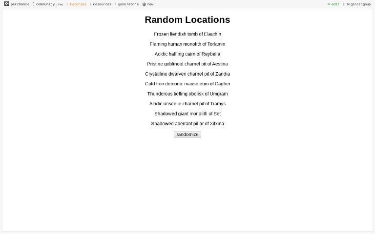 Random Locations ― Perchance Generator