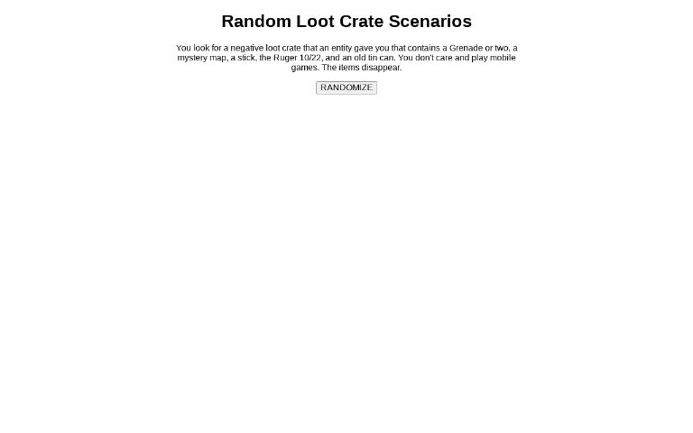 Random Loot Crate Scenarios ― Perchance Generator