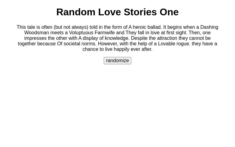 Random Love Stories One ― Perchance Generator