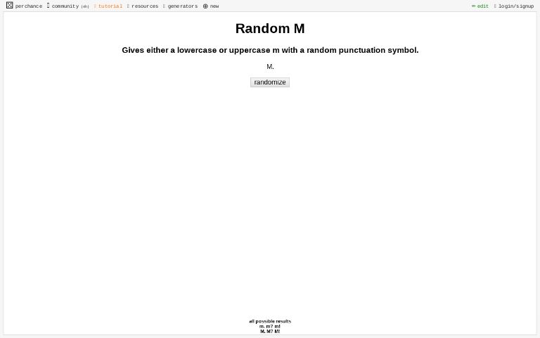 Random M ― Perchance Generator