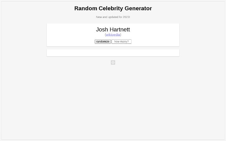 Random Celebrity Generator
