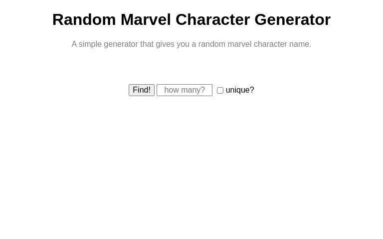 Random Marvel Character Generator