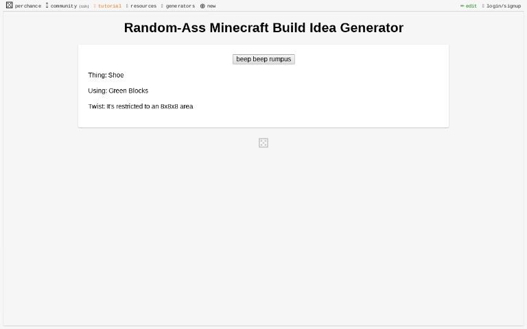 Random-Ass Minecraft Build Idea Generator