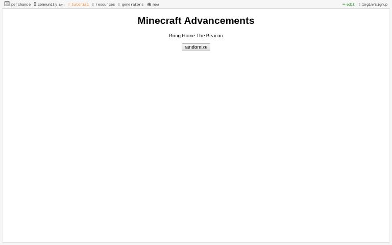 Minecraft Advancements ― Perchance Generator