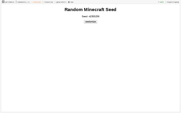 Random Minecraft Seed ― Perchance Generator