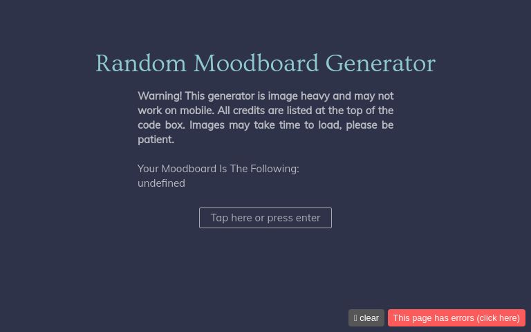 Random Mood Board Generator