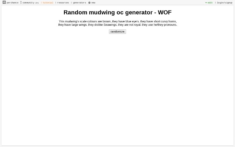 Random mudwing oc generator - WOF