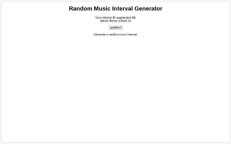 Random Music Interval Generator