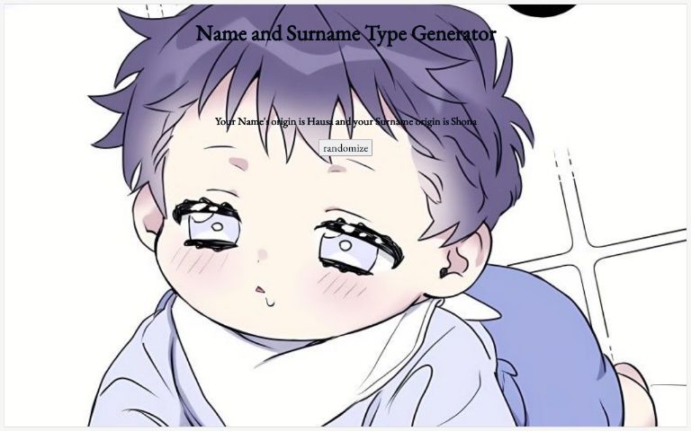 Name and Surname Type Generator