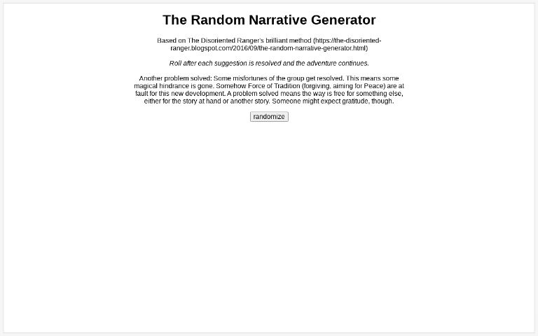 The Random Narrative Generator