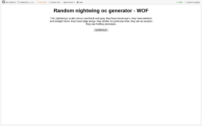 Random nightwing oc generator - WOF