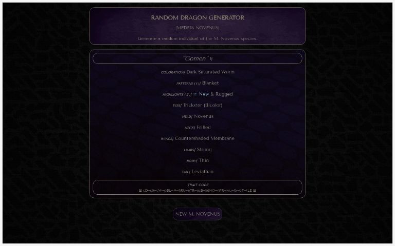 RANDOM DRAGON GENERATOR