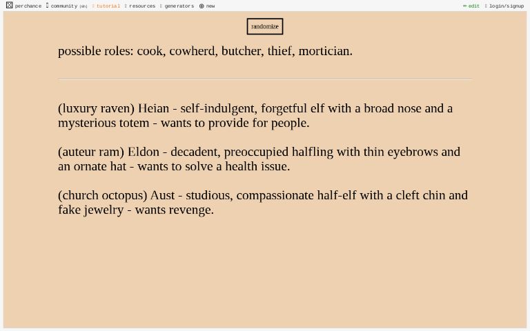 Random 5e NPC generator