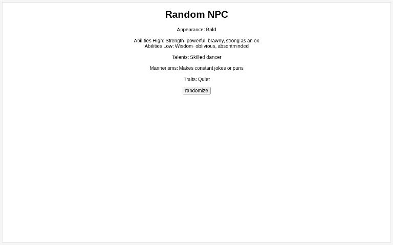 Random NPC ― Perchance Generator