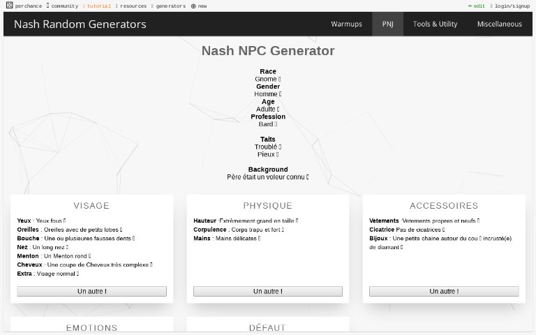 Nash NPC Generator