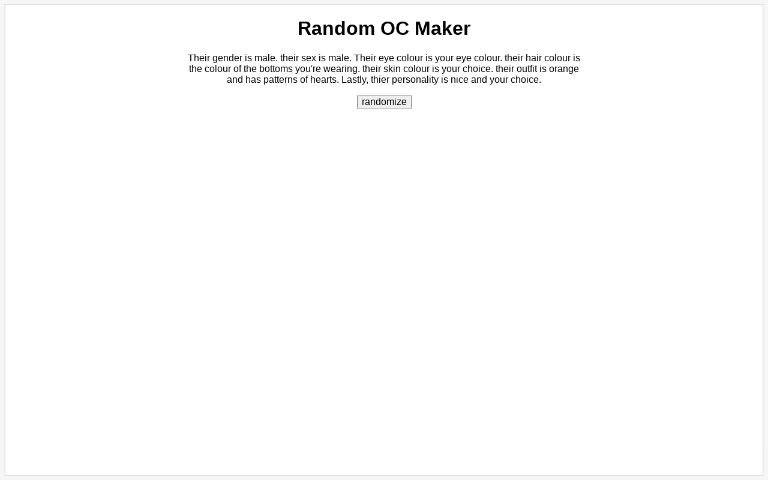 Random OC Maker ― Perchance Generator