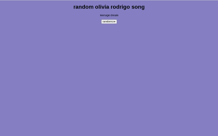 random olivia rodrigo song ― Perchance Generator